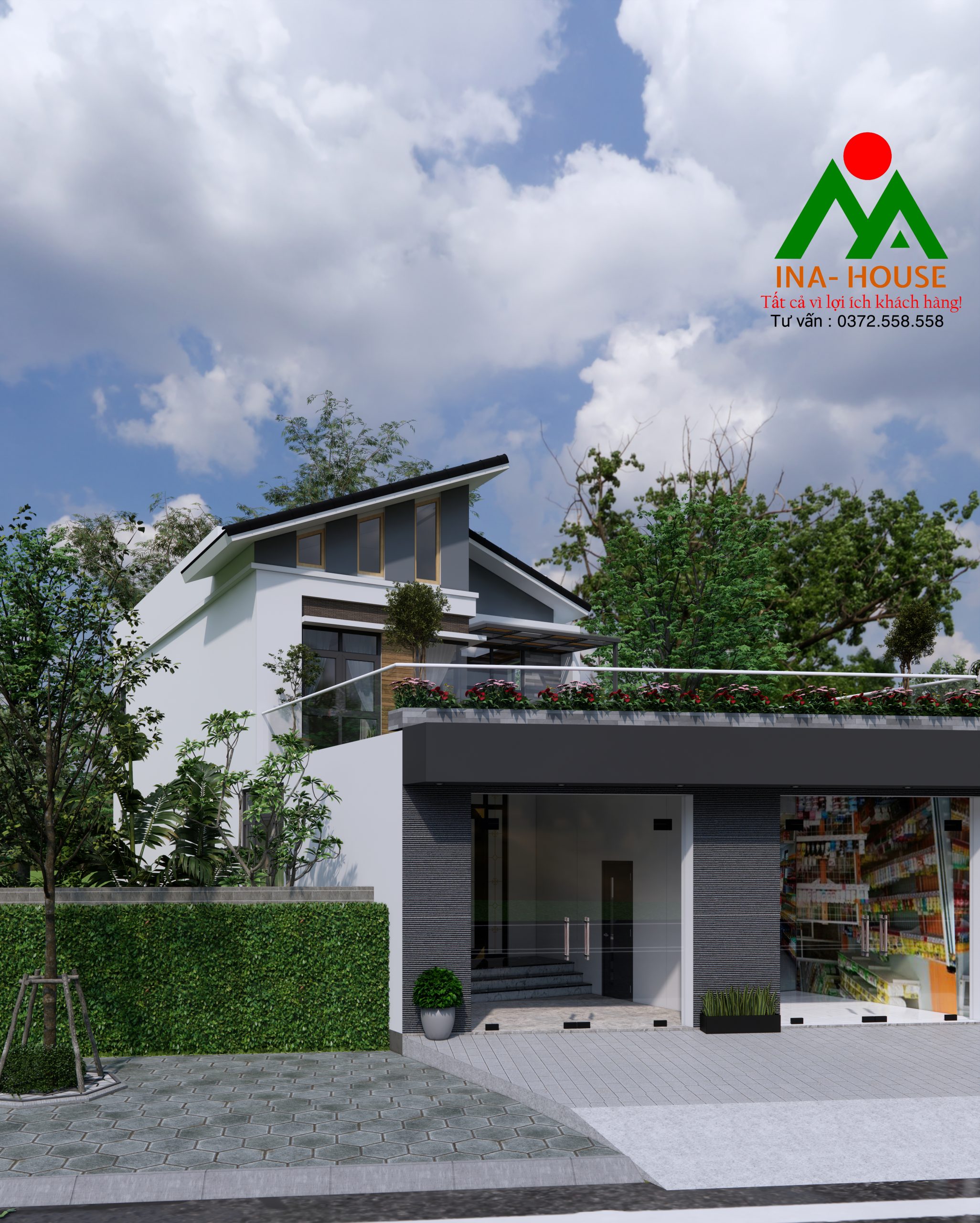 THIẾT KẾ NHÀ PHỐ 2 TẦNG - CÔNG TY CỔ PHẦN XÂY DỰNG INA-HOUSE
